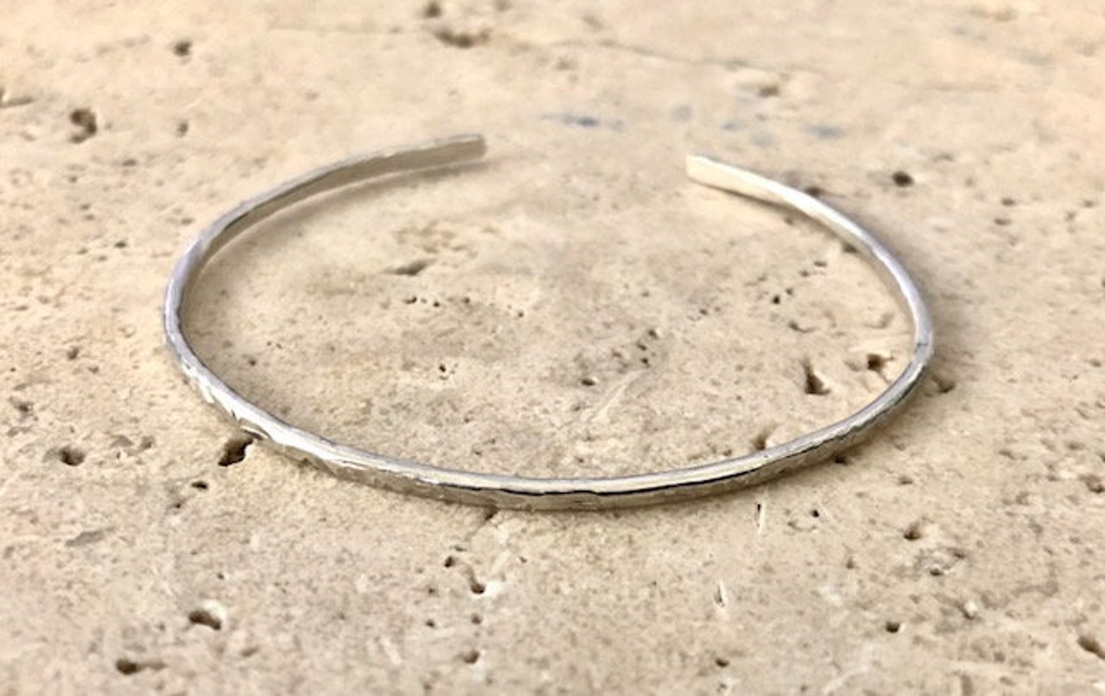925 Sterling Silver Cuff Bracelet, Stacking Minimalist Bracelet ...