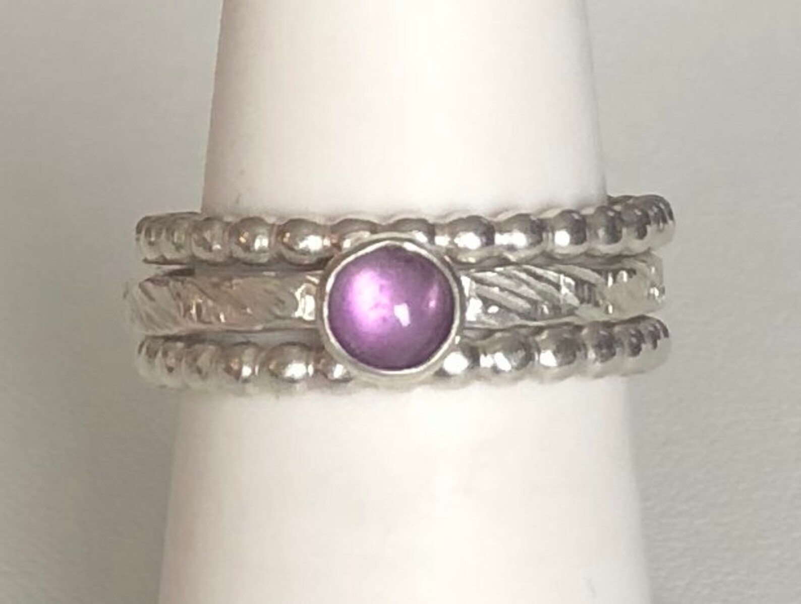 Amethyst Stacking Ring Set Amethyst Ring Sterling Silver - Etsy