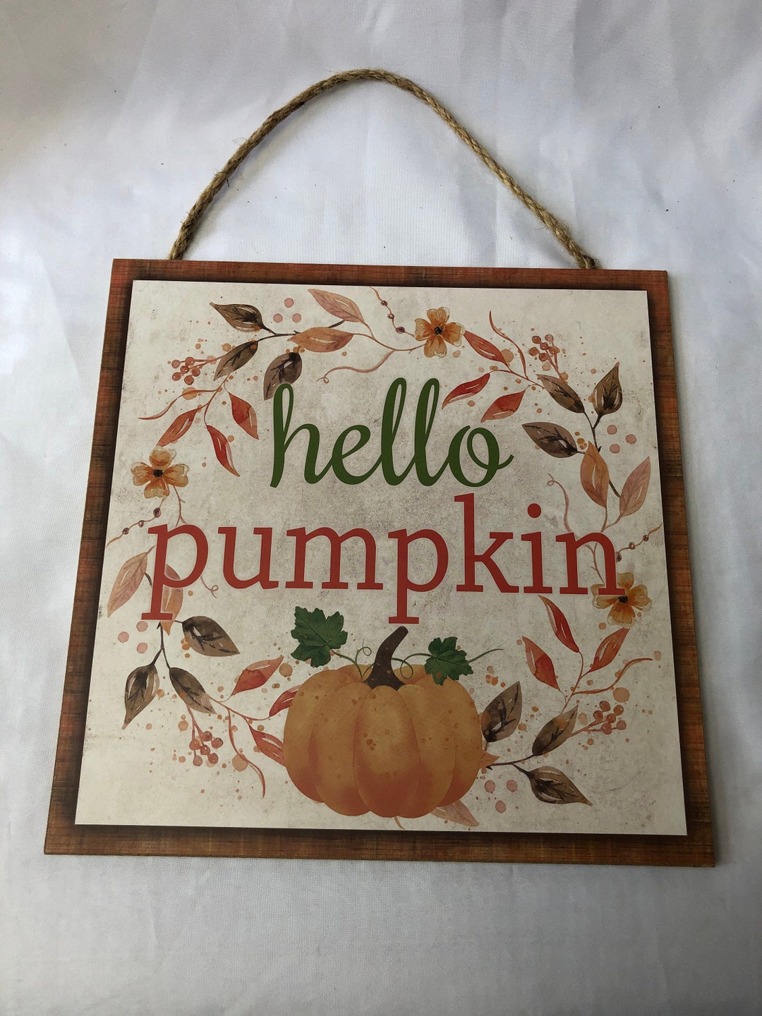 Hello Pumpkin Sign, Fall Signs, Autumn Signs, Fall Decor, Wall Hangers ...