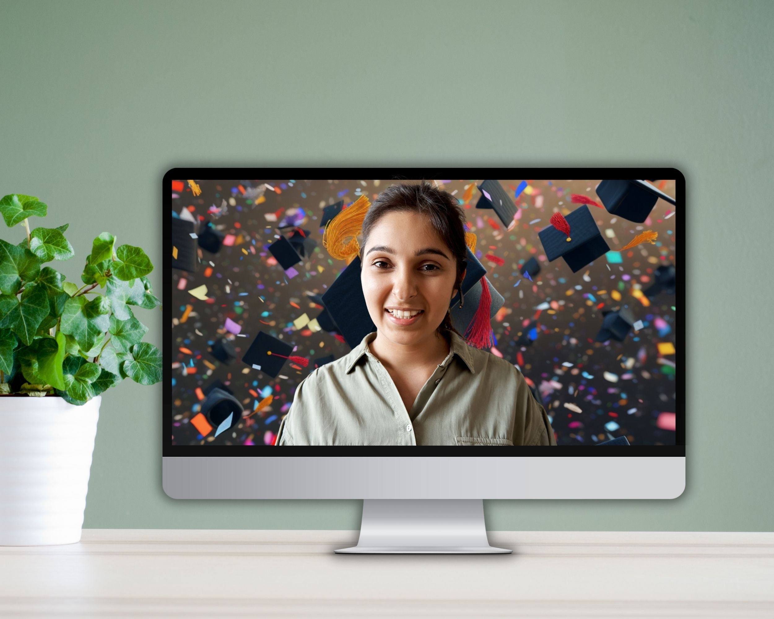 Digital Graduation Zoom Background, Zoom, Skype, Google Meet ...