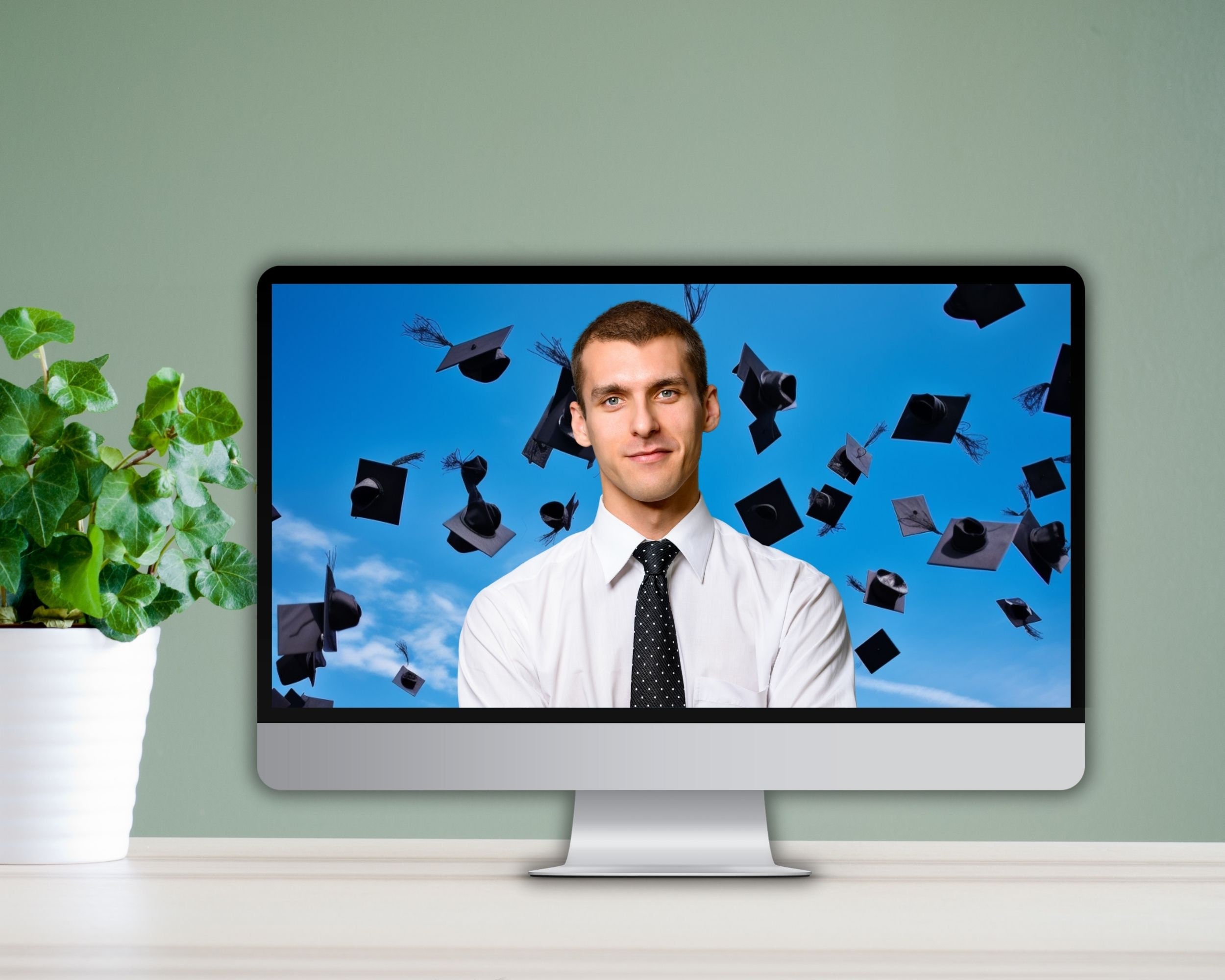 Digital Graduation Zoom Background, Zoom, Skype, Google Meet ...