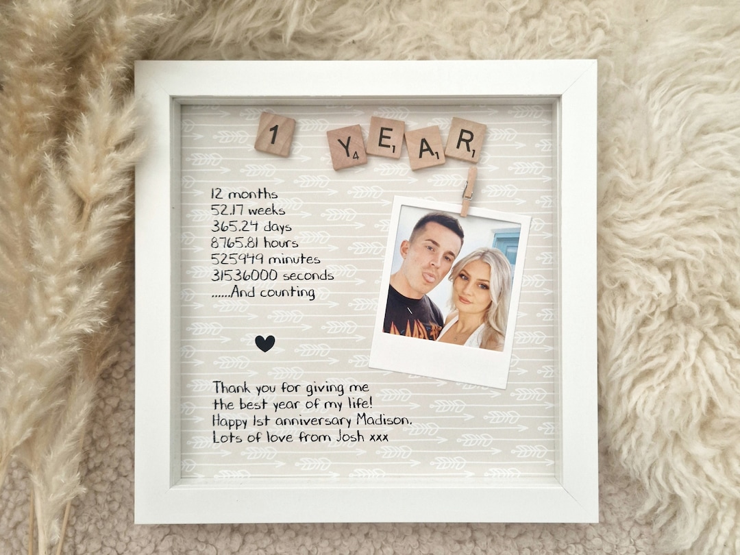 Personalized First Anniversary Frame: Scrabble Tile Gift - Etsy