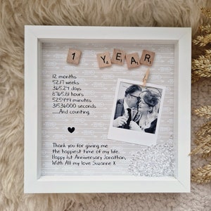 Personalized First Anniversary Frame: Scrabble Tile Gift - Etsy