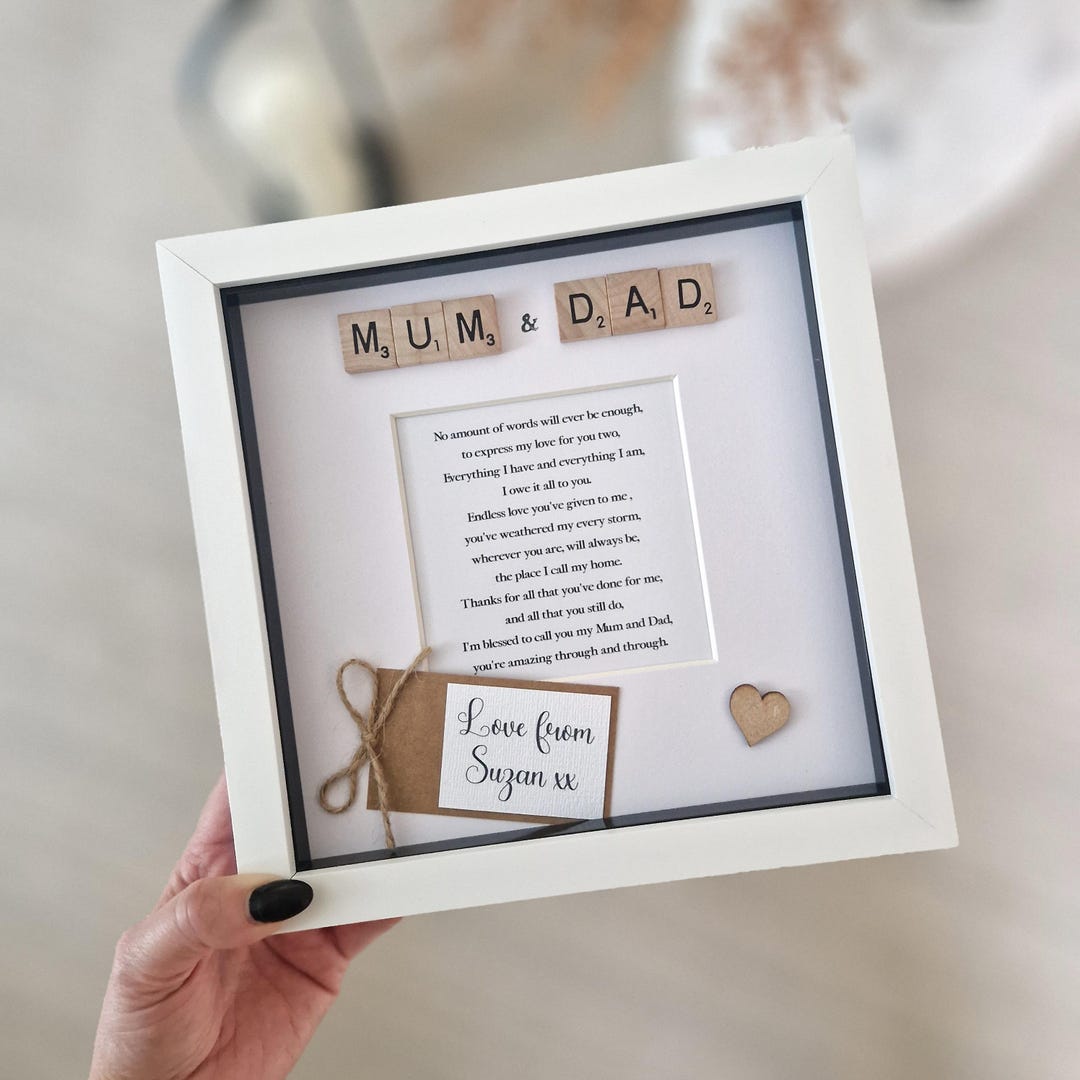 Personalised Mum and Dad Frame, Thank You Gifts for Parents - Etsy UK
