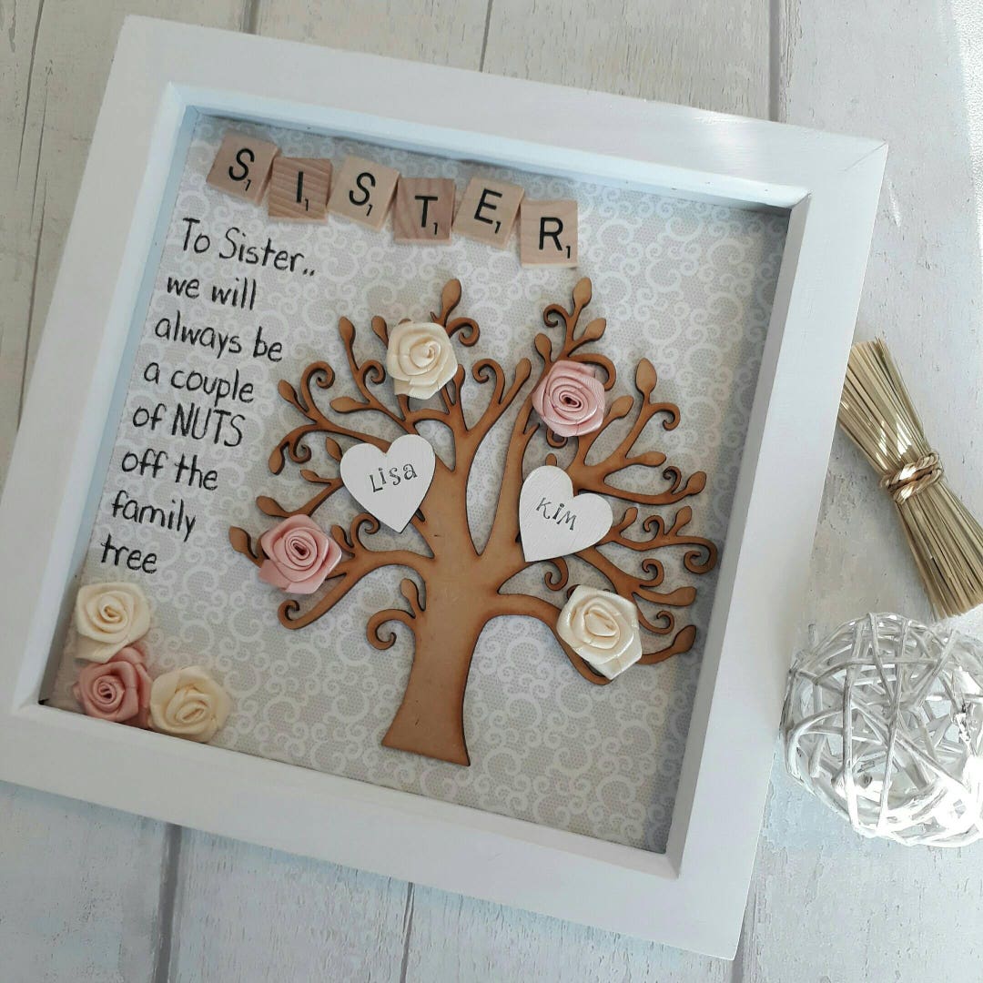 Gift for Sister Gift for Family Family Tree Frame - Etsy
