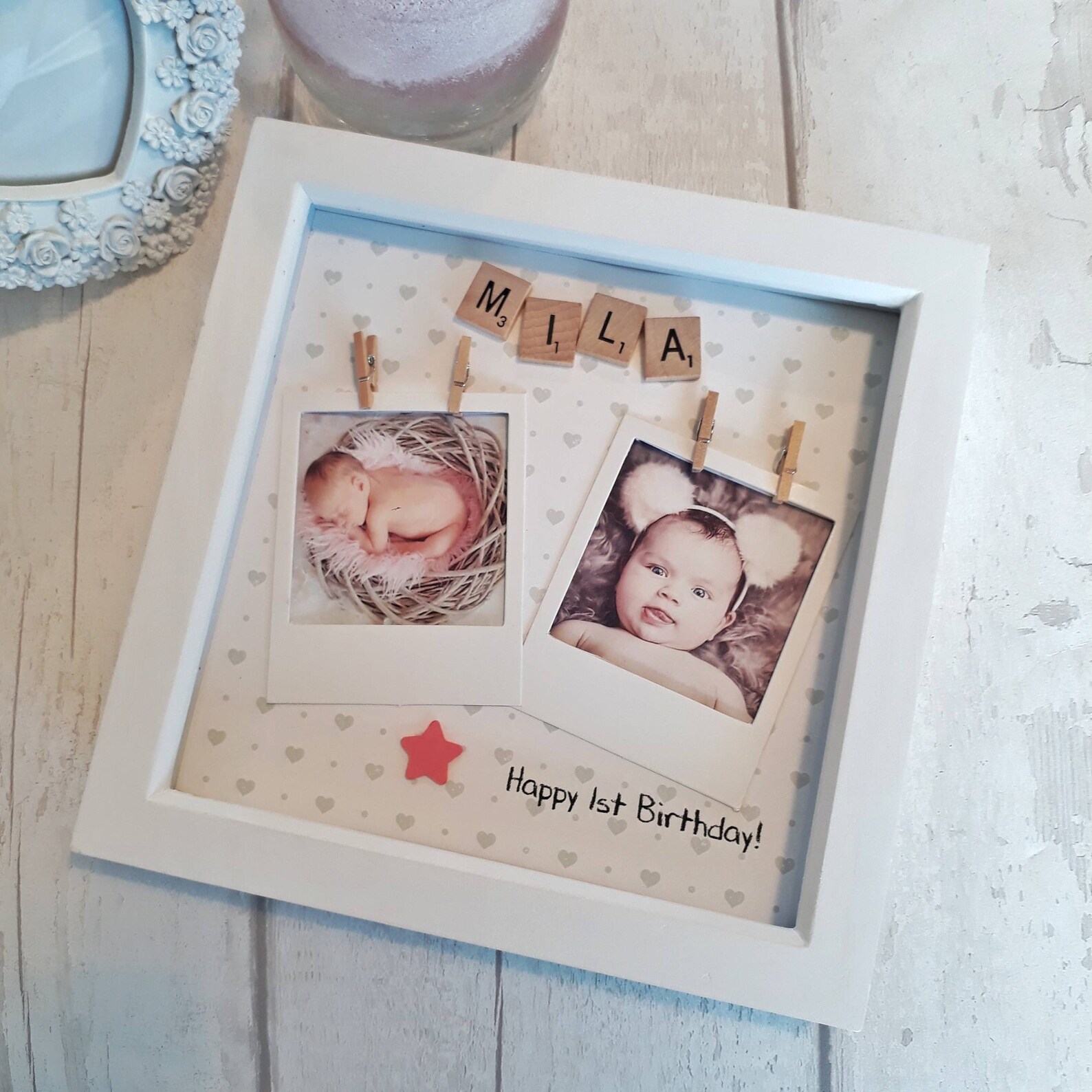 First Birthday Frame Personalised 1st Birthday - Etsy