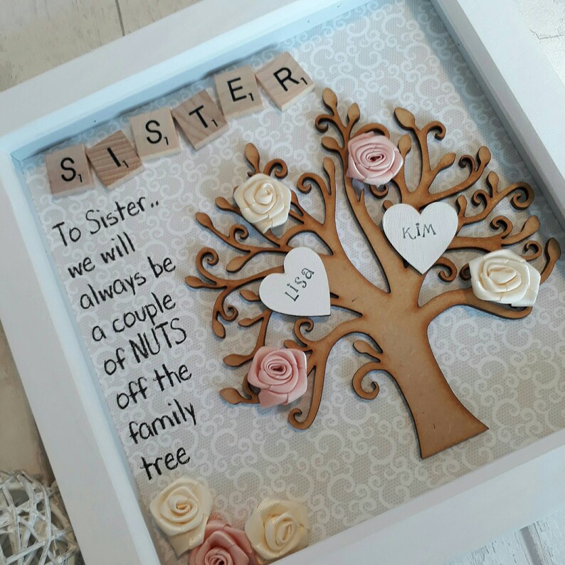 Gift For Sister Gift For Family Family Tree Frame | Etsy