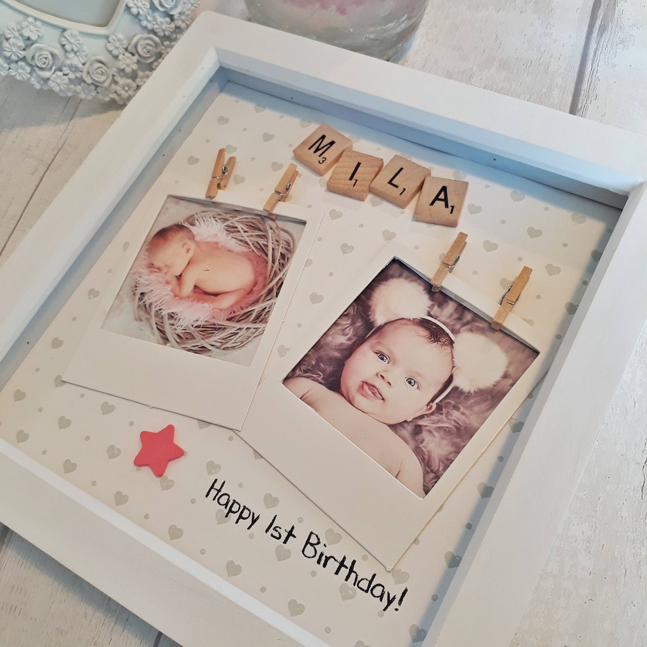 First Birthday Frame Personalised 1st Birthday - Etsy
