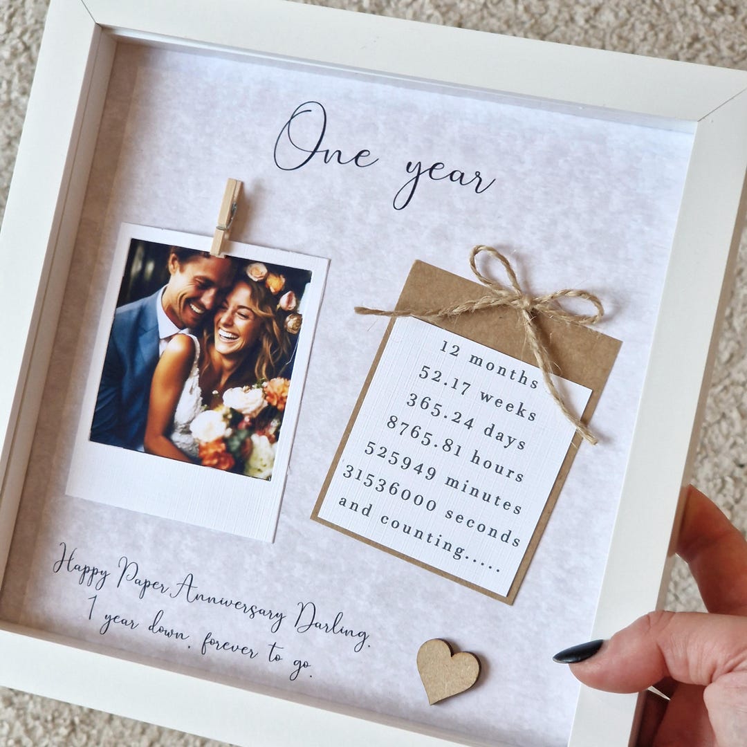 Personalized First Anniversary Frame: Photo Gift for Partner - Etsy UK