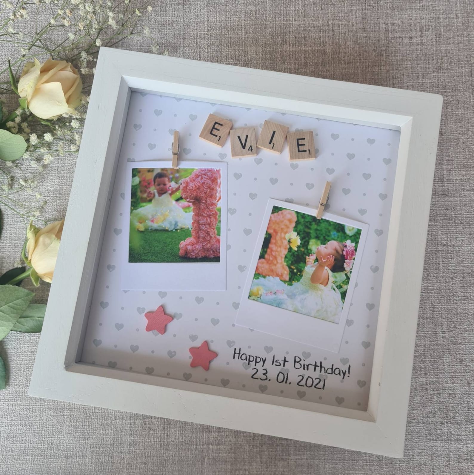 First Birthday Frame Personalised 1st Birthday - Etsy
