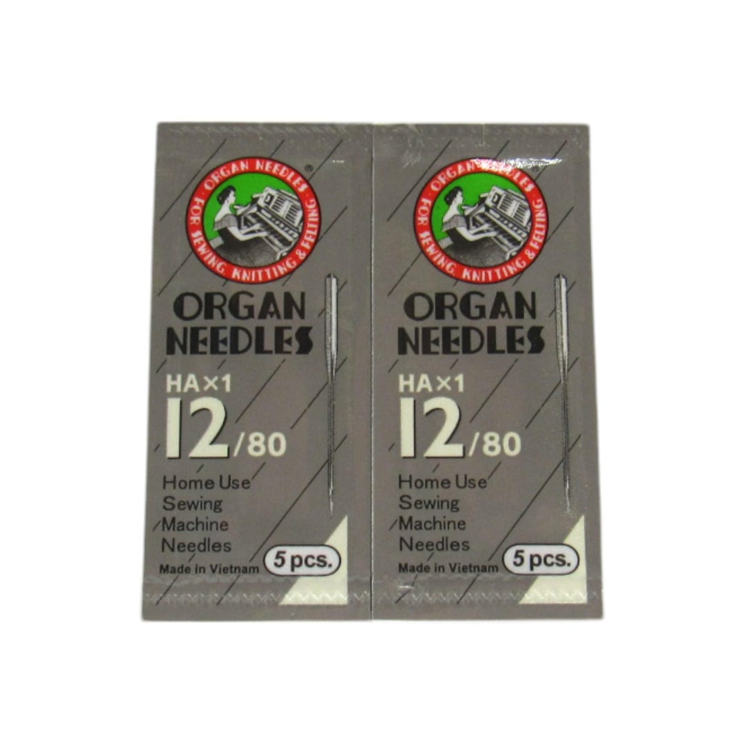 Organ Sewing Machine Needles Sharp Point 15X1 Size 12, 80/12, 130/705H ...