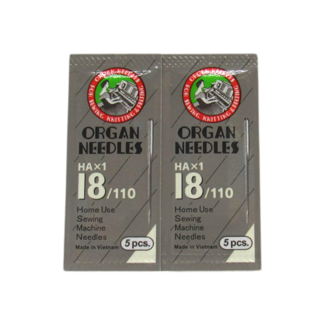 Organ Sewing Machine Needles Sharp Point 15X1 Size 18, 110/18, 130/705H ...