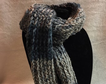 Knitted skinny scarf | Etsy