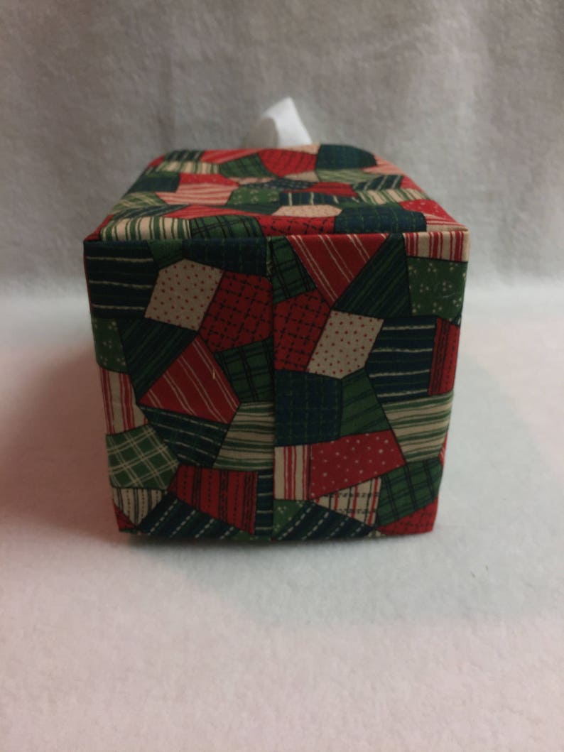 Tissue Box Cover - Red and Green Patchwork (#TC001.6) - Etsy