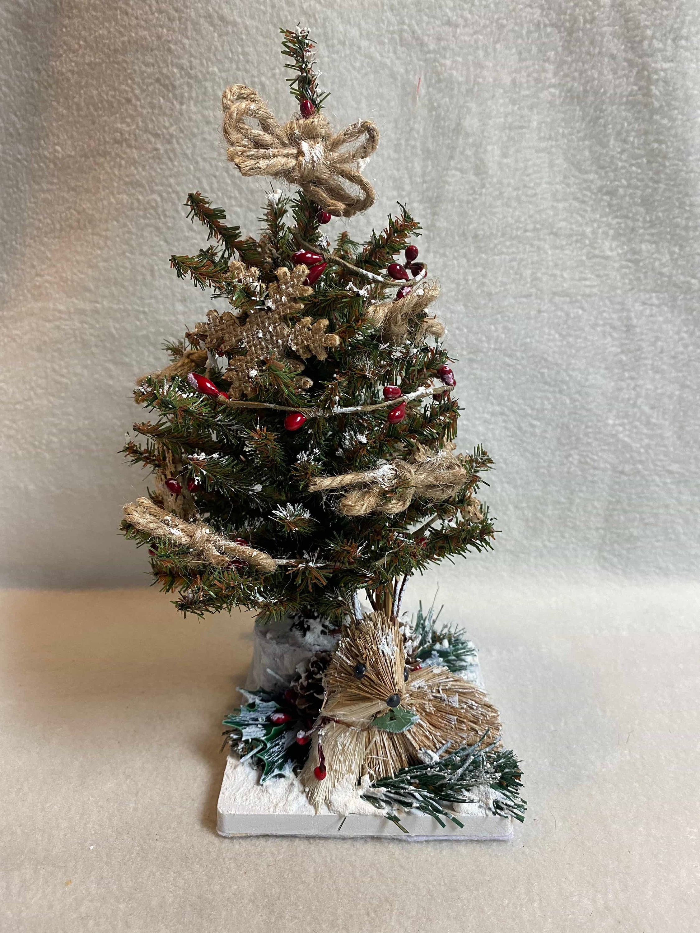 Decorated Snowy Rustic Tree Display With Deer (#SE086) - Etsy