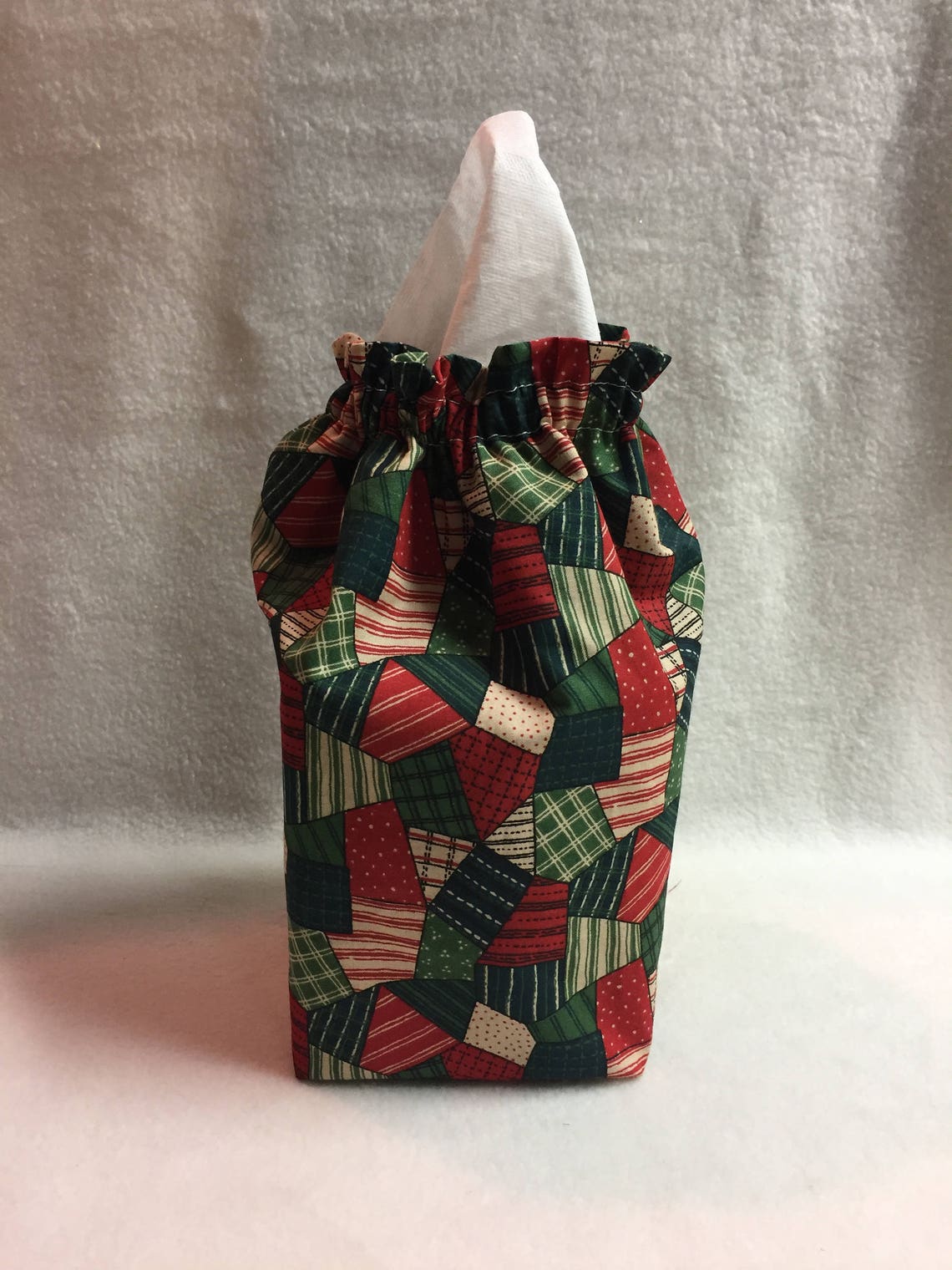 Tissue Box Cover - Red and Green Patchwork (#TC001.6) - Etsy