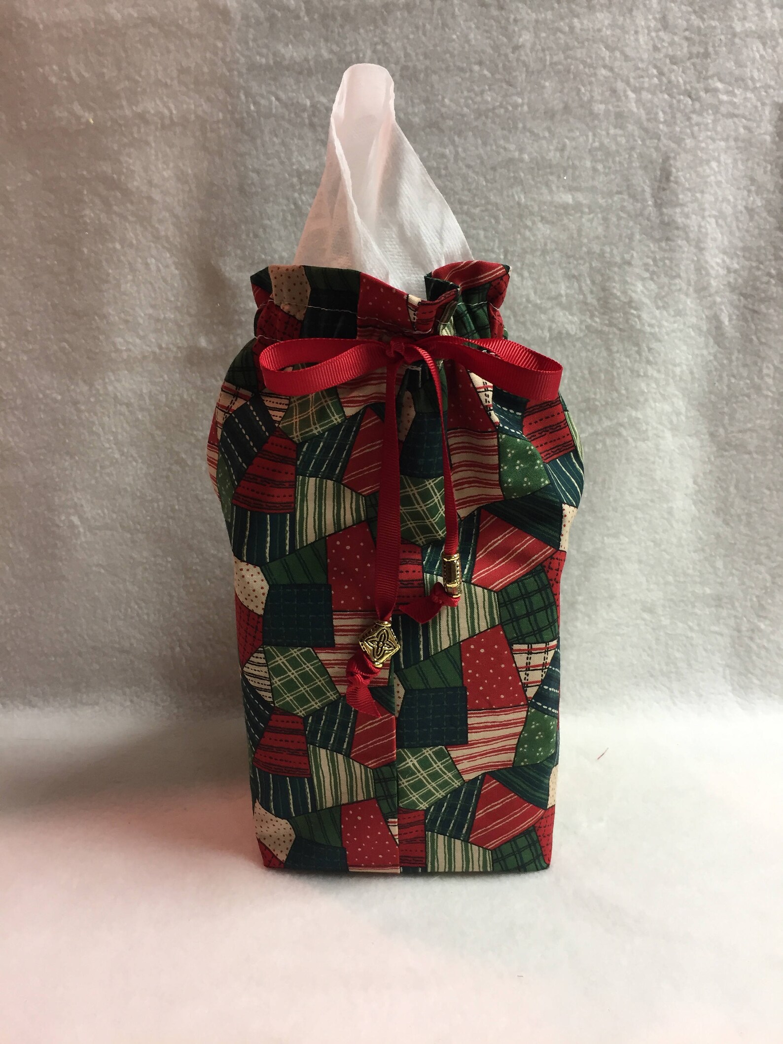 Tissue Box Cover - Red and Green Patchwork (#TC001.6) - Etsy