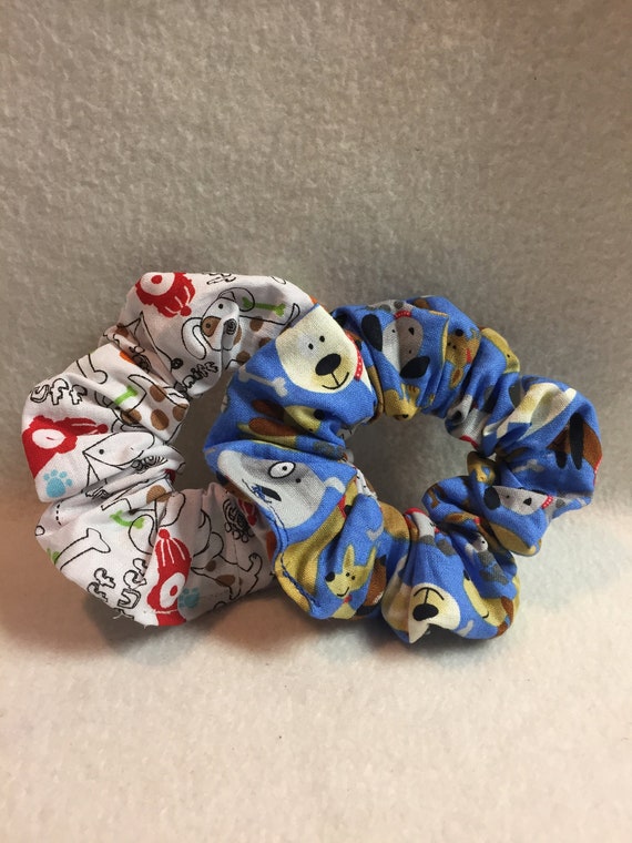 Hair Scrunchies Dogs Set of 2 SCR001.128 | Etsy