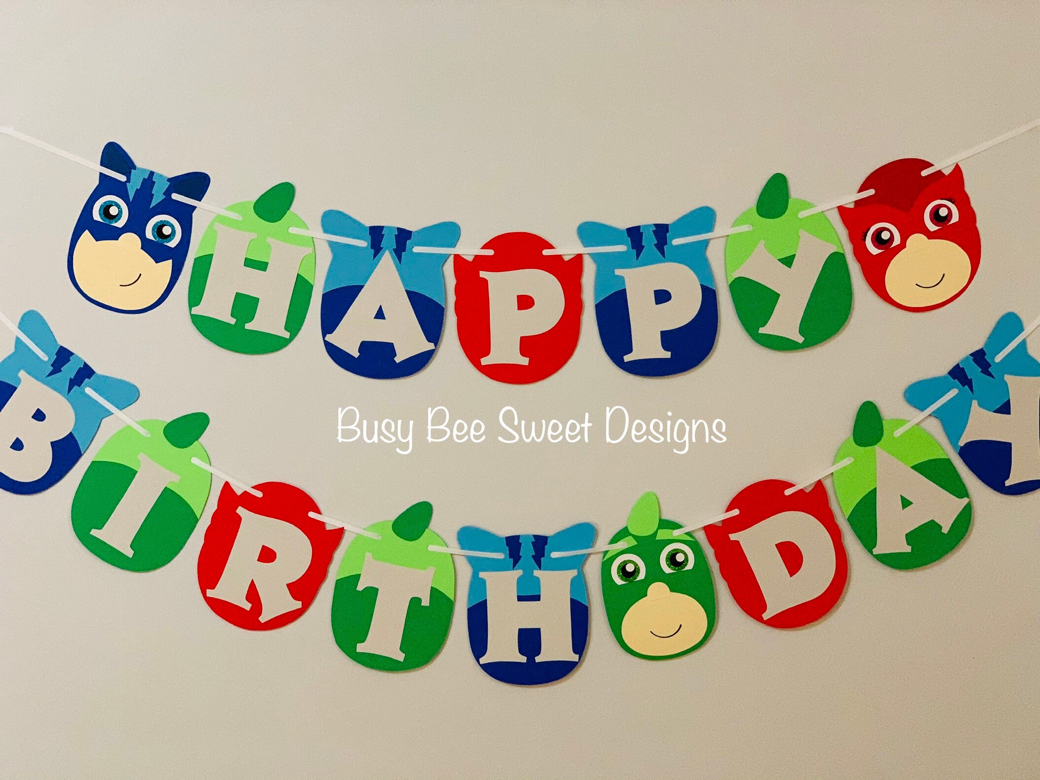 PJ Masks Happy Birthday Banner / PJ Masks Party / PJ Masks | Etsy