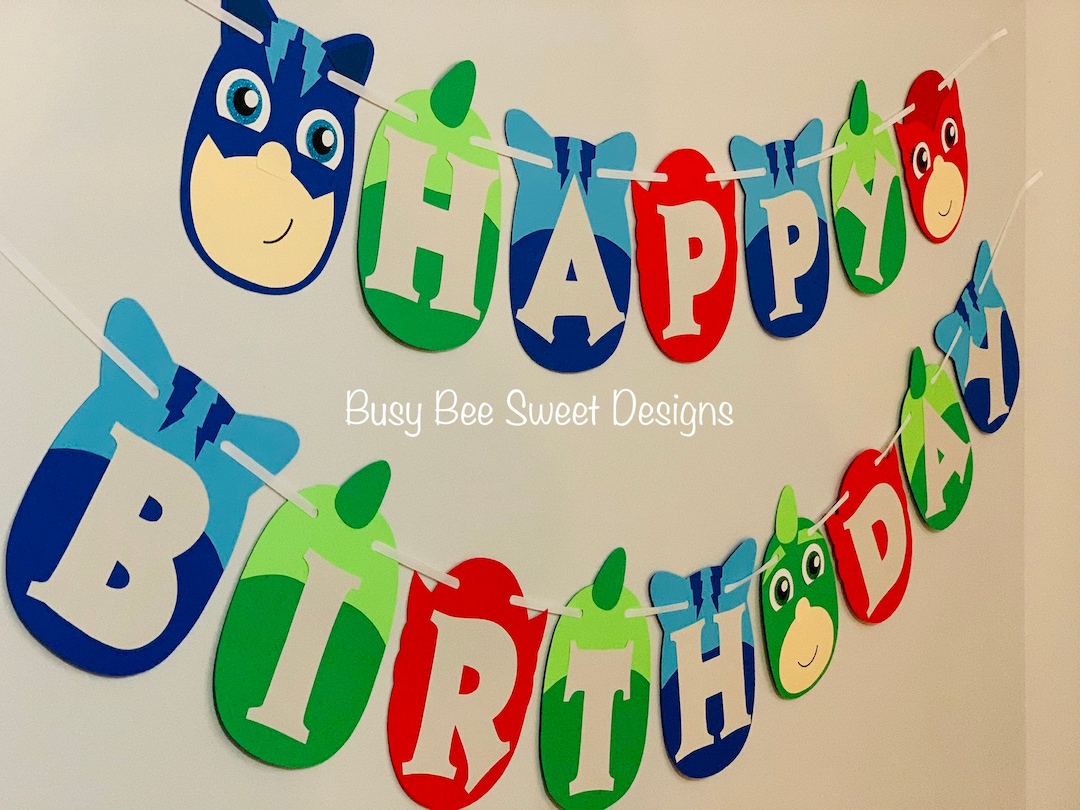 PJ Masks Happy Birthday Banner / PJ Masks Party / PJ Masks - Etsy