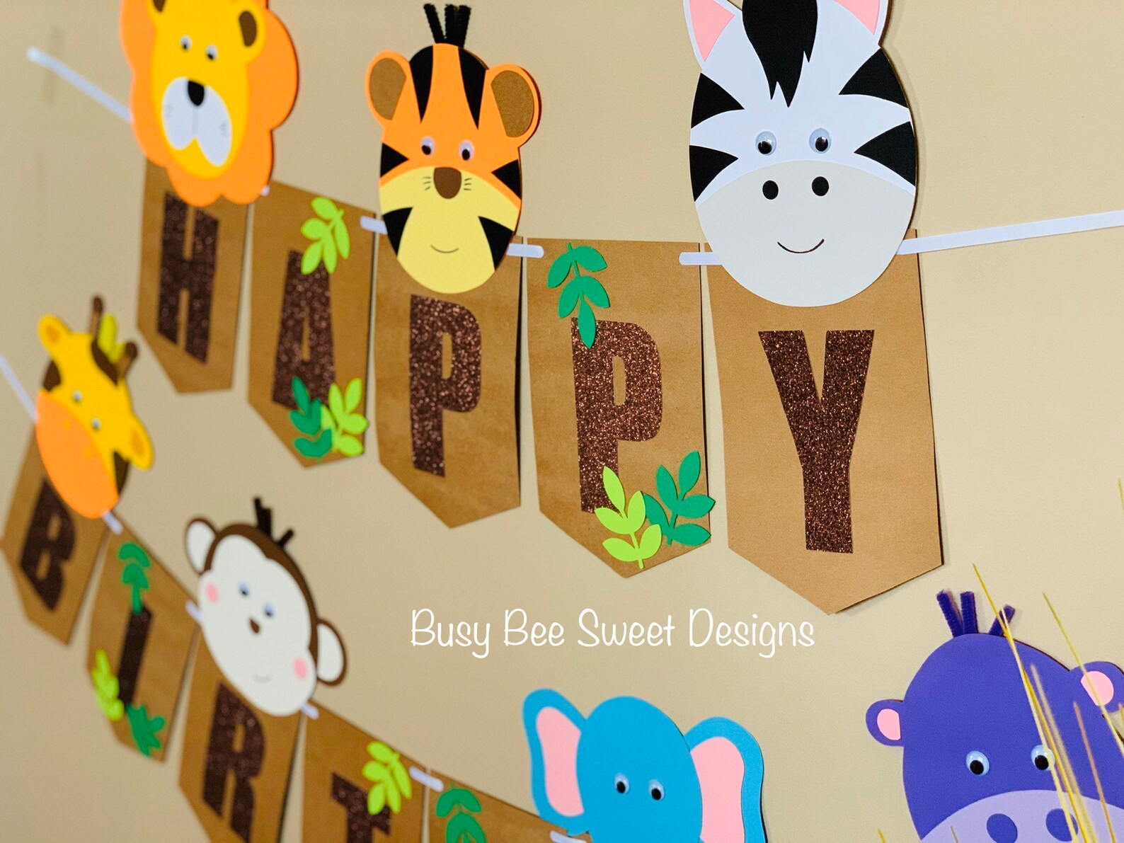 Safari Happy Birthday Banner / Safari Party / Safari Birthday | Etsy