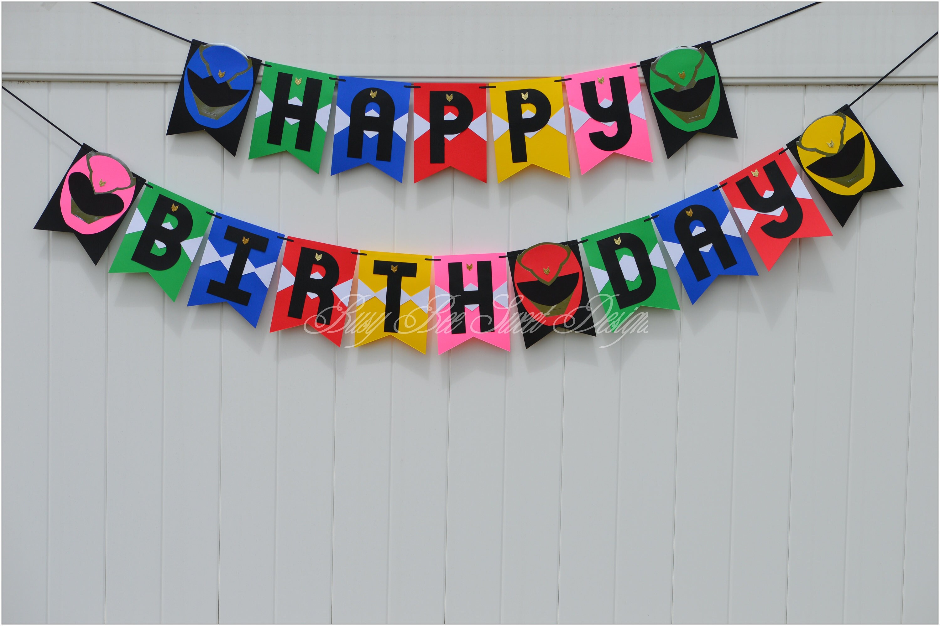 Power Rangers Happy Birthday Banner / Power Rangers Birthday | Etsy