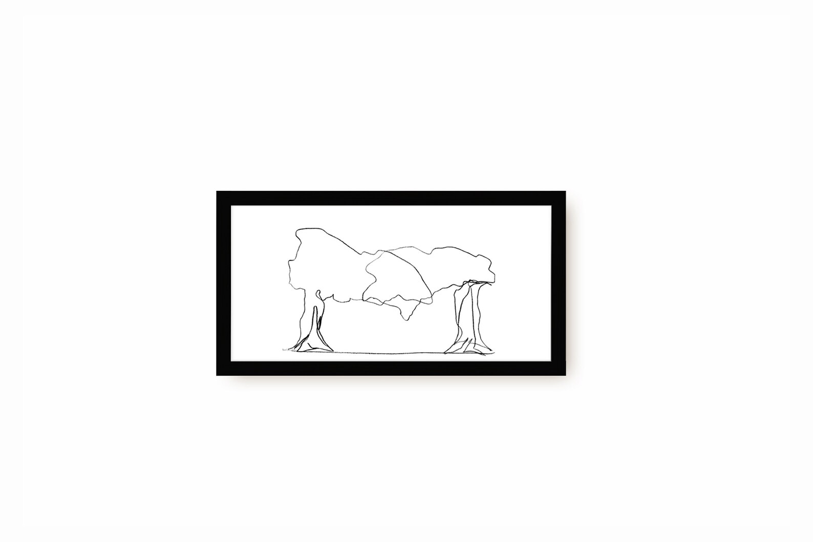 Pencil Tree Art, Free Line, Framed Print, Home and Office Décor ...