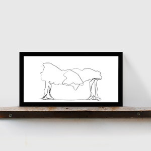 Pencil Tree Art, Free Line, Framed Print, Home and Office Décor ...