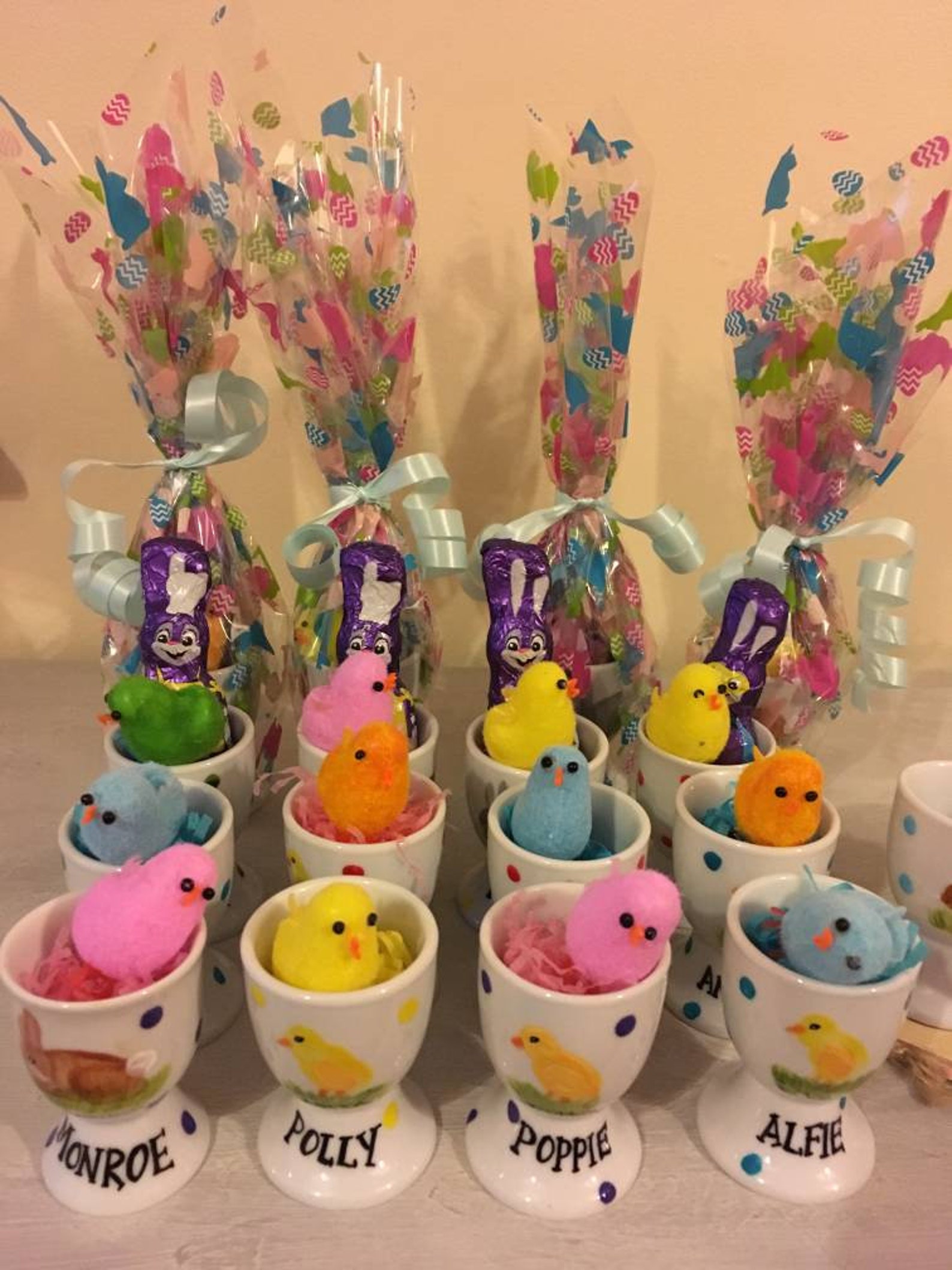 Easter-egg Cup Gift.childrens Egg Cup.bunny, Chick, Polka Dot - Etsy