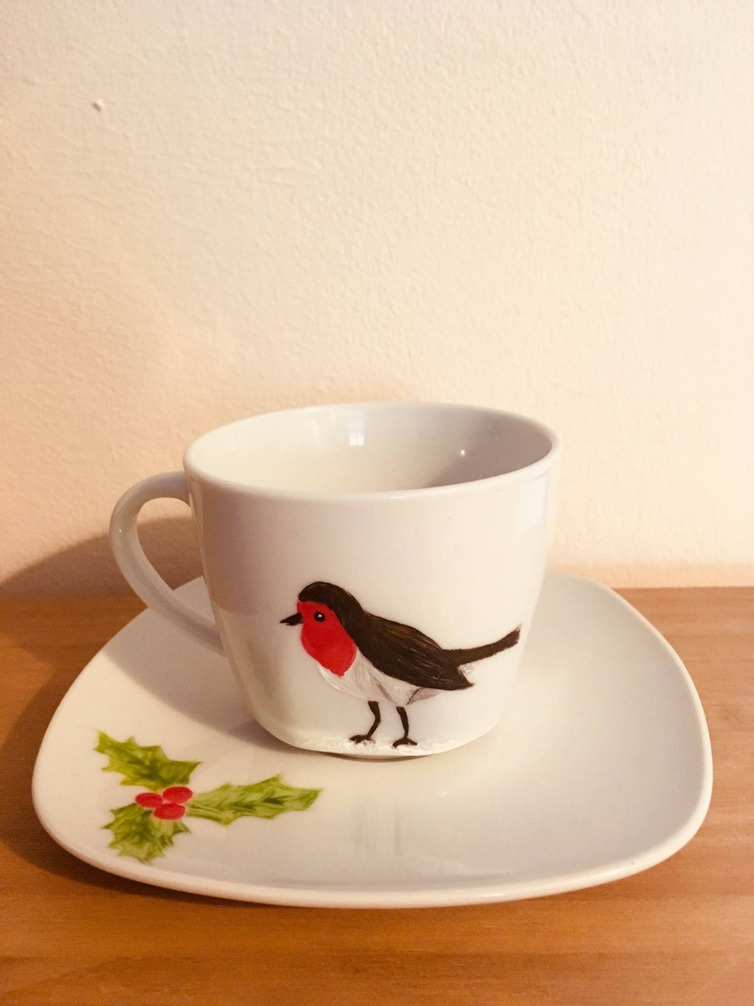 Robin Tea Cup & Saucer-christmas Gift - Etsy