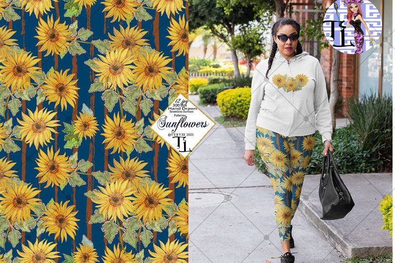 Sunflower Digital Paper - Seamless Patterns Printable Scrapbook, Summer ...