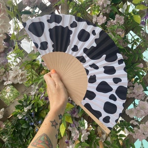 COW Print Folding Festival / Rave / Party Hand Fan / Animal ...