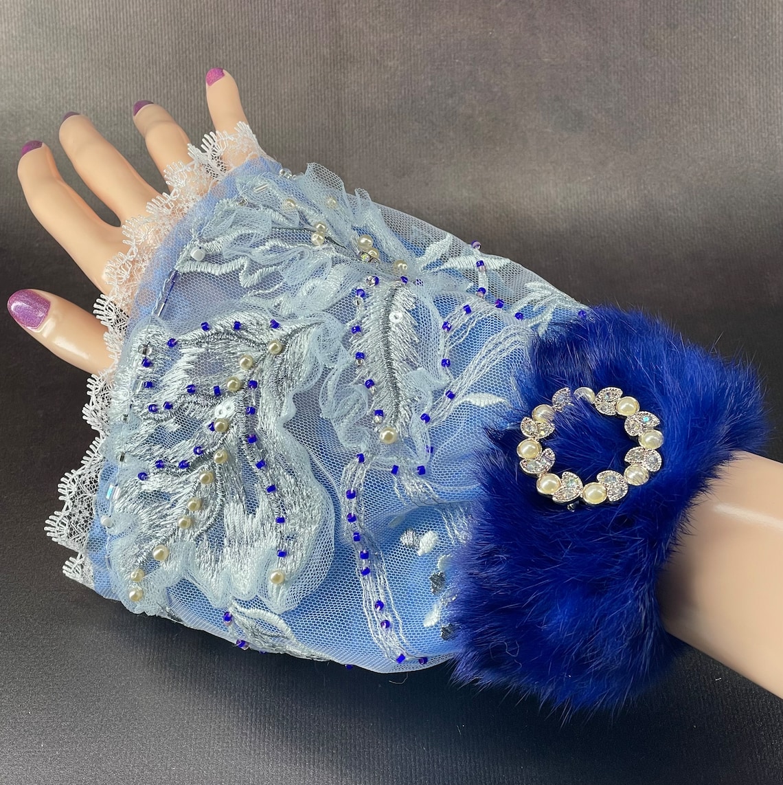 Unique, Handmade, Elegant, Glamour, Modern Lace Glove of Luxurious ...