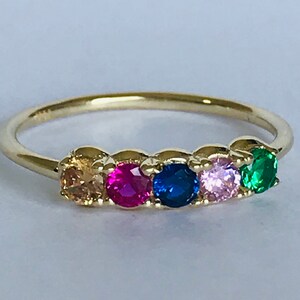 14k Mothers Day Rings, Mothers Day Jewelry, Birthstone Gold Rings ...