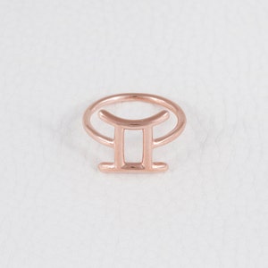 Gemini 14k Gold Zodiac Ring, Zodiac Sign Jewelry Rings, Astrology Sign ...