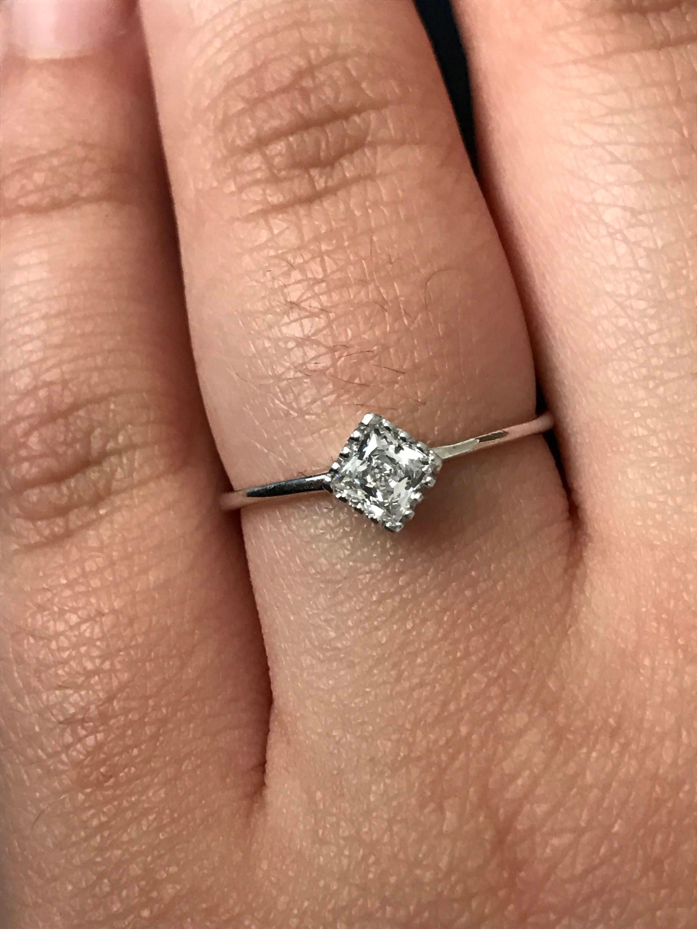 White Gold Ring for Her Christmas Gift White Gold Ring 14k | Etsy