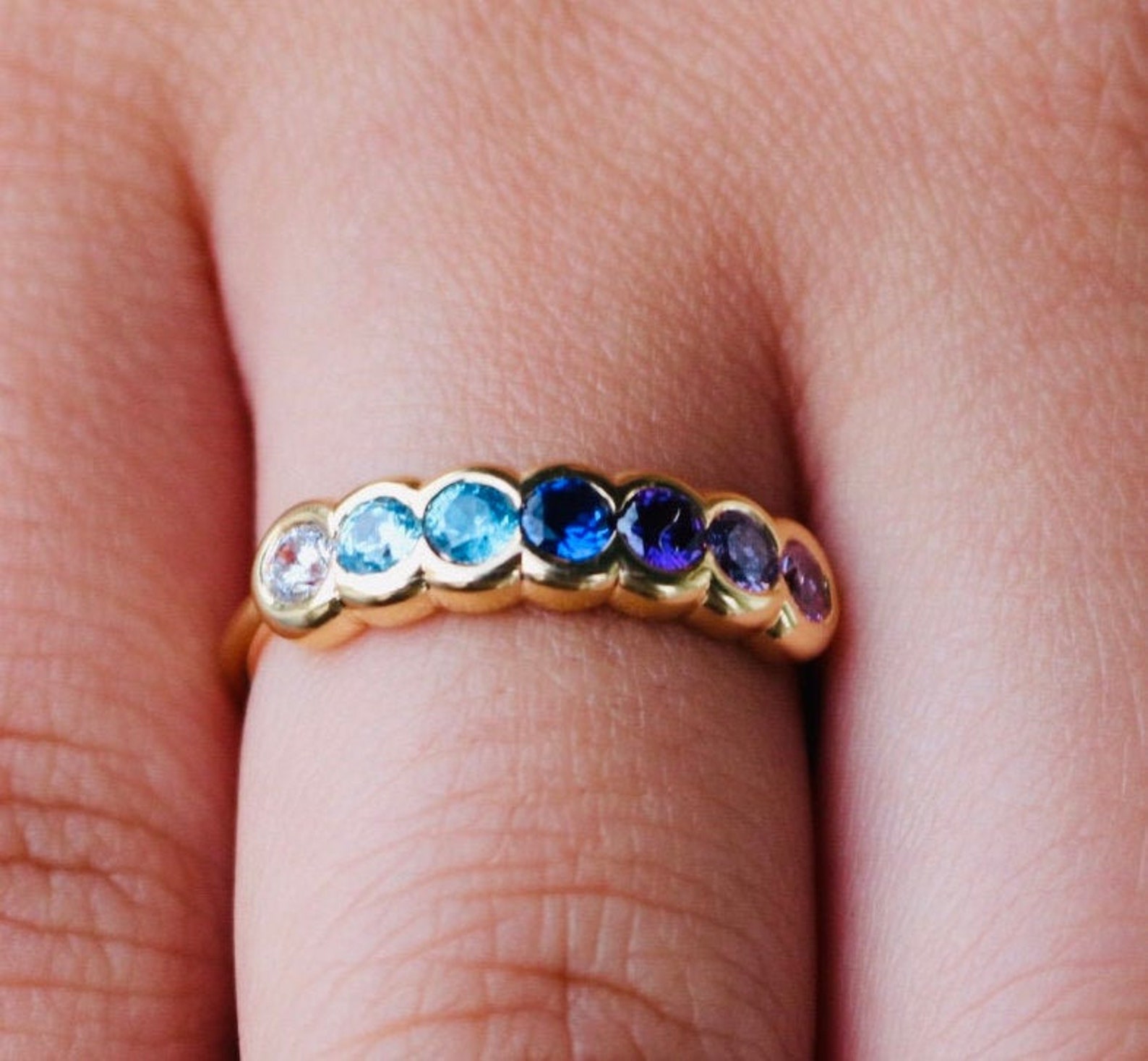 Mothers Day Ring for Her Birthstone Family Ring for Mom - Etsy