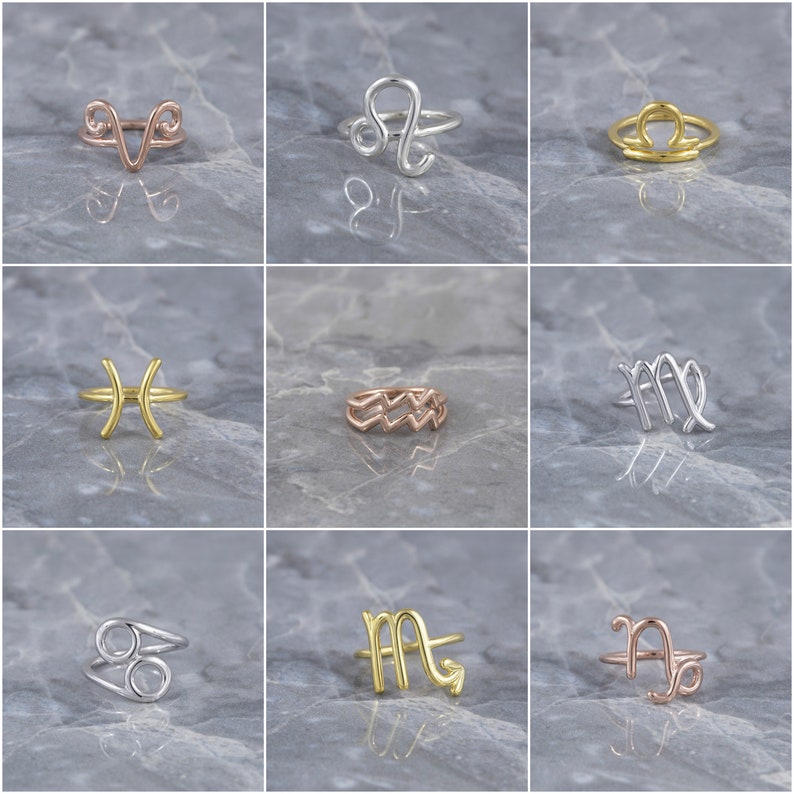 Horoscope Signet Aries Rose Gold Ring Zodiac Aries Ring - Etsy