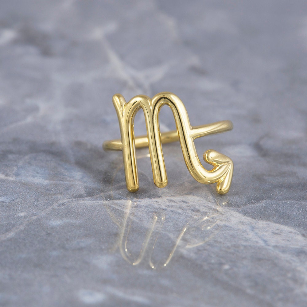 Zodiac Scorpio Rings Astrology Rings Sign 14k Gold Zodiac | Etsy