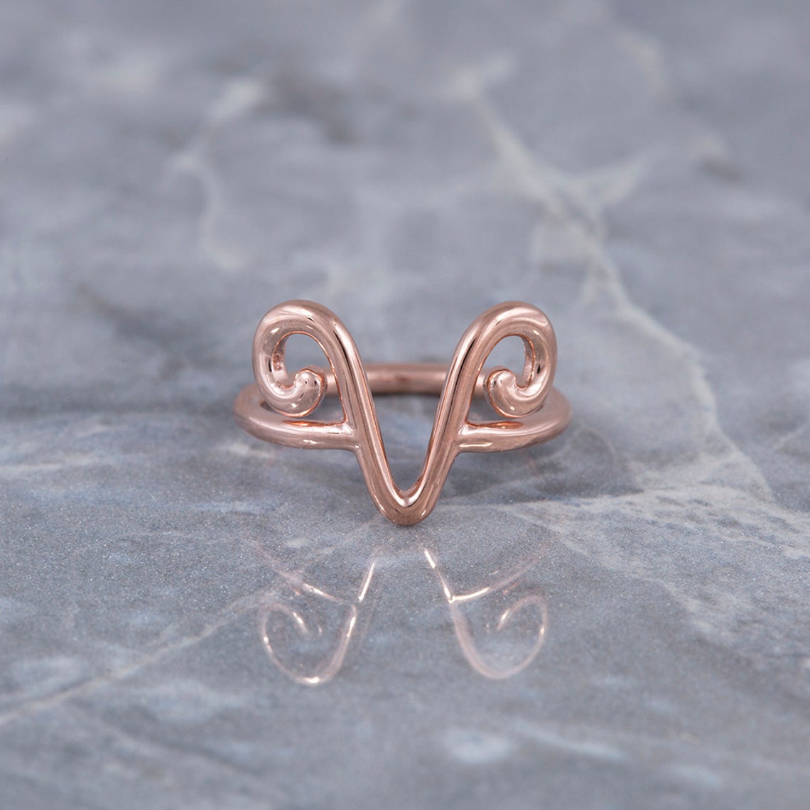 Horoscope Signet Aries Rose Gold Ring Zodiac Aries Ring | Etsy