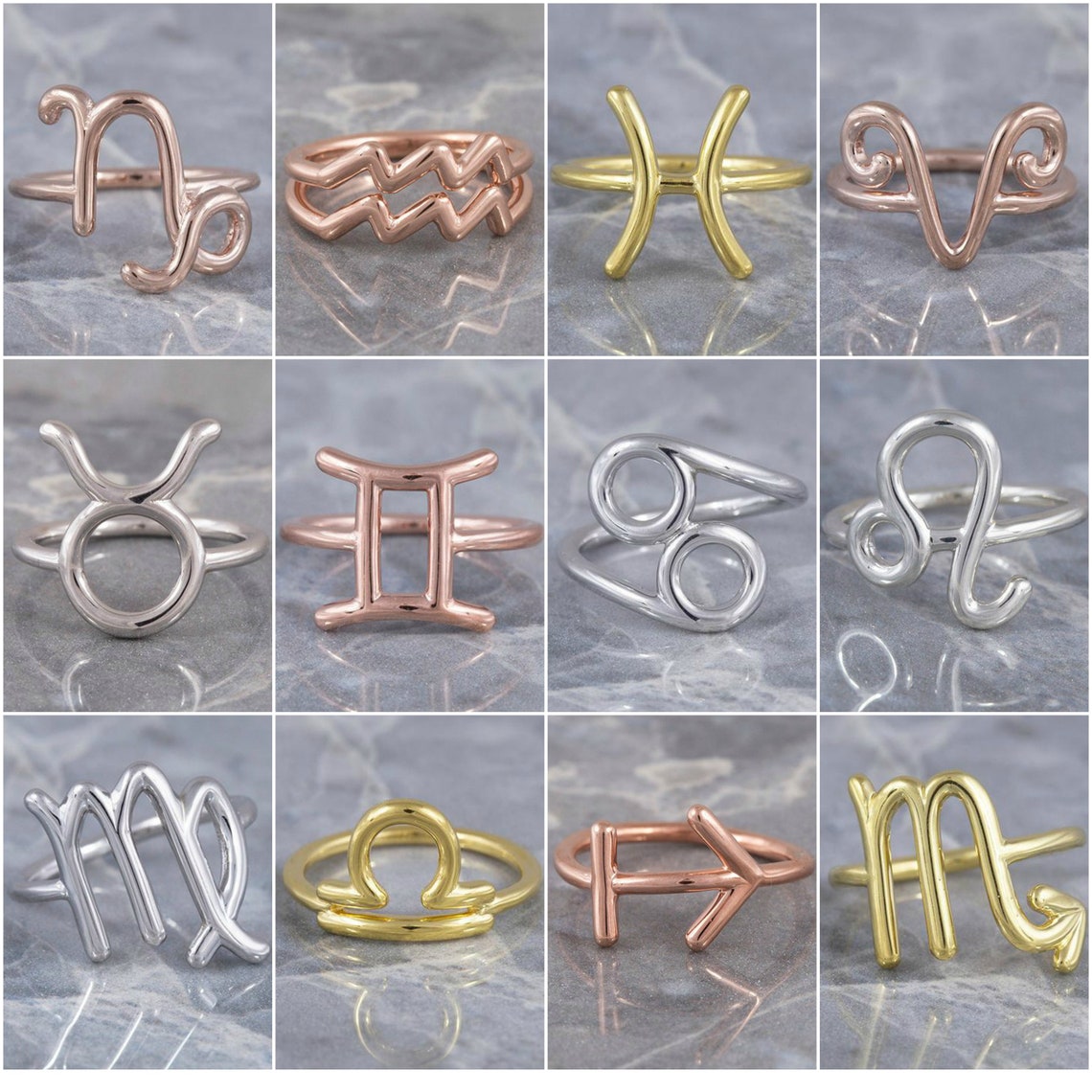 Zodiac Sagittarius 14k Gold Rings Astrology Sign Rings - Etsy