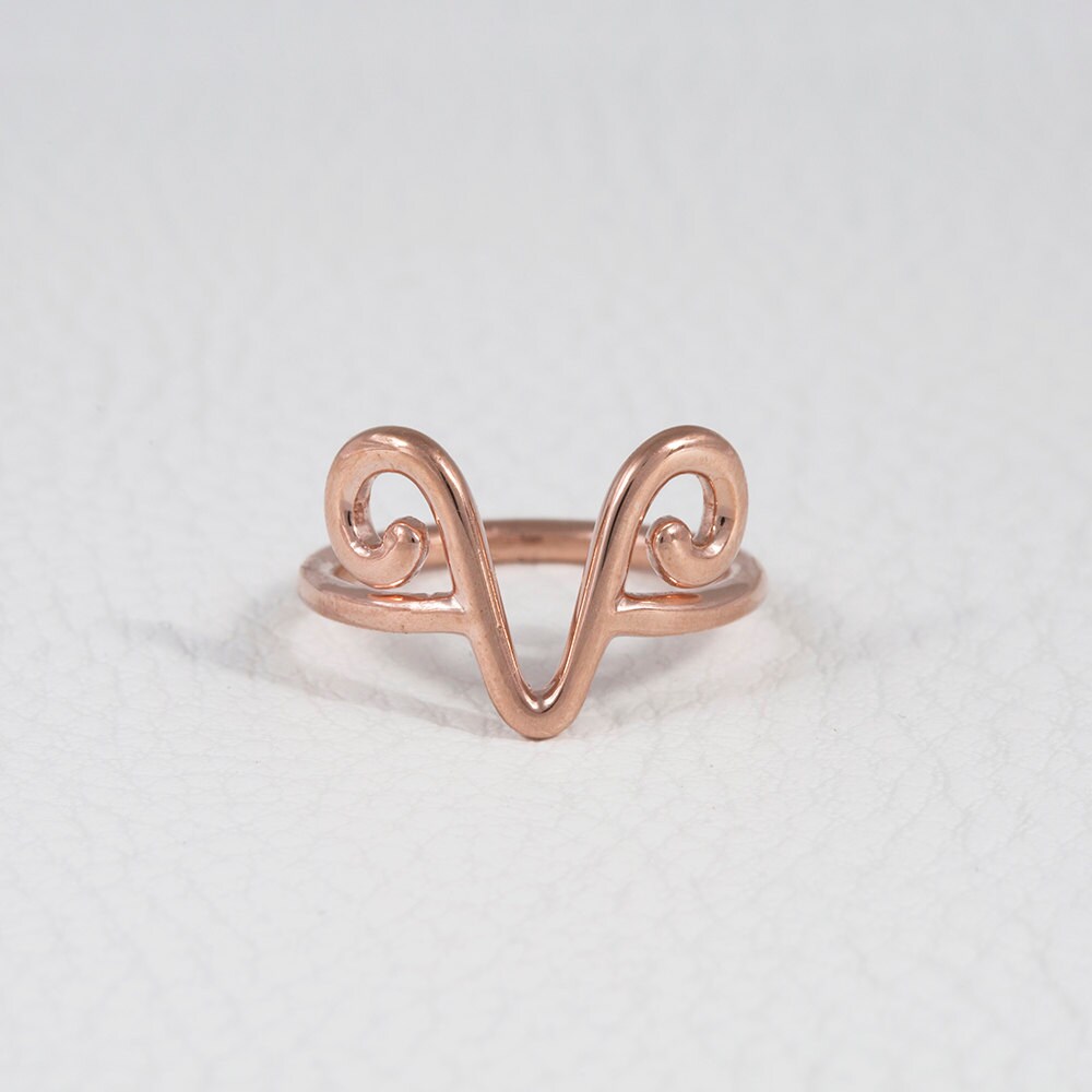 Horoscope Signet Aries Rose Gold Ring Zodiac Aries Ring | Etsy