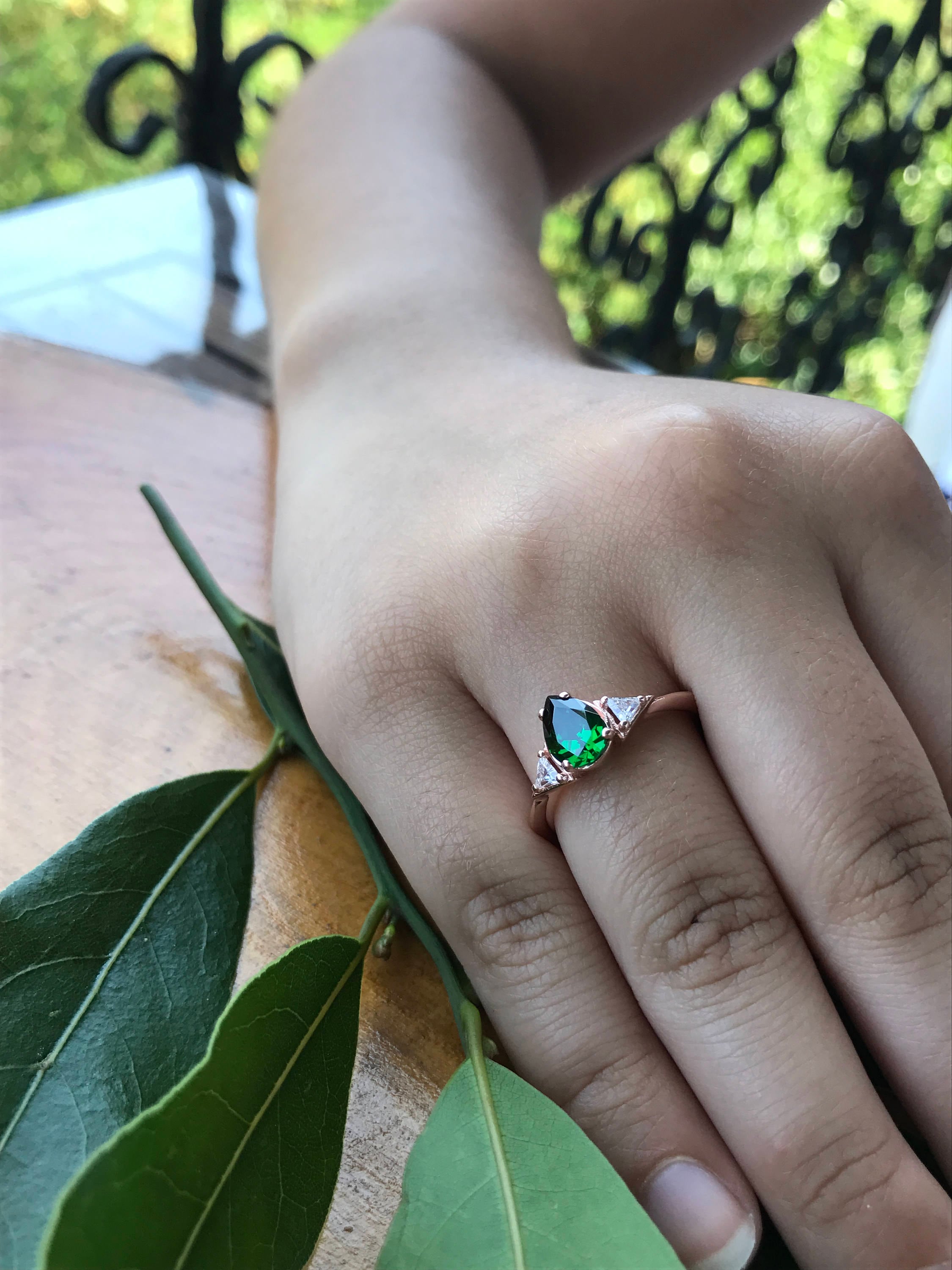 White Gold Ring For Her Christmas Gift Teardrop Ruby Ring | Etsy