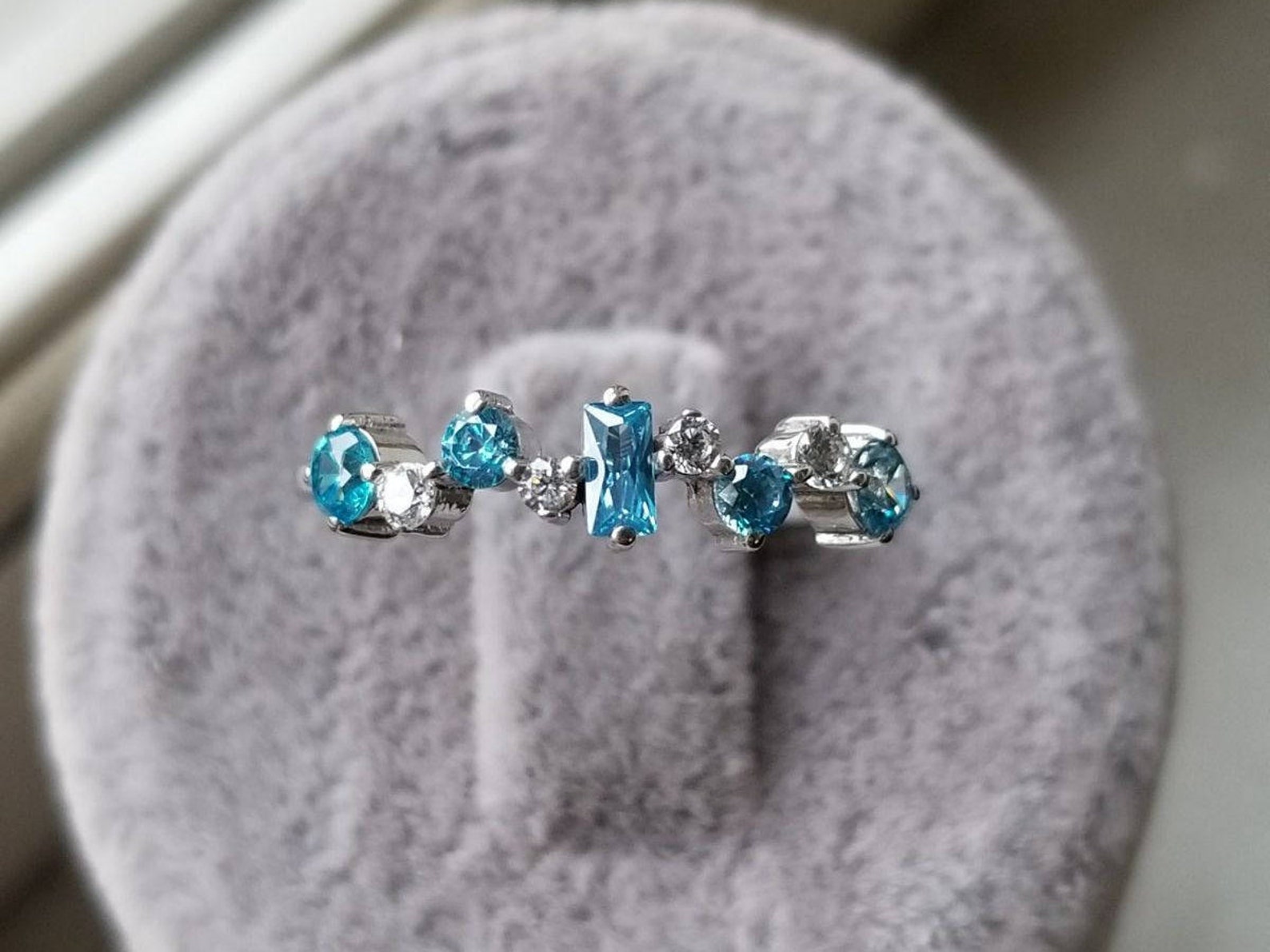 Cluster Gold Ring March Birthstone Birthday Gold Ring for | Etsy