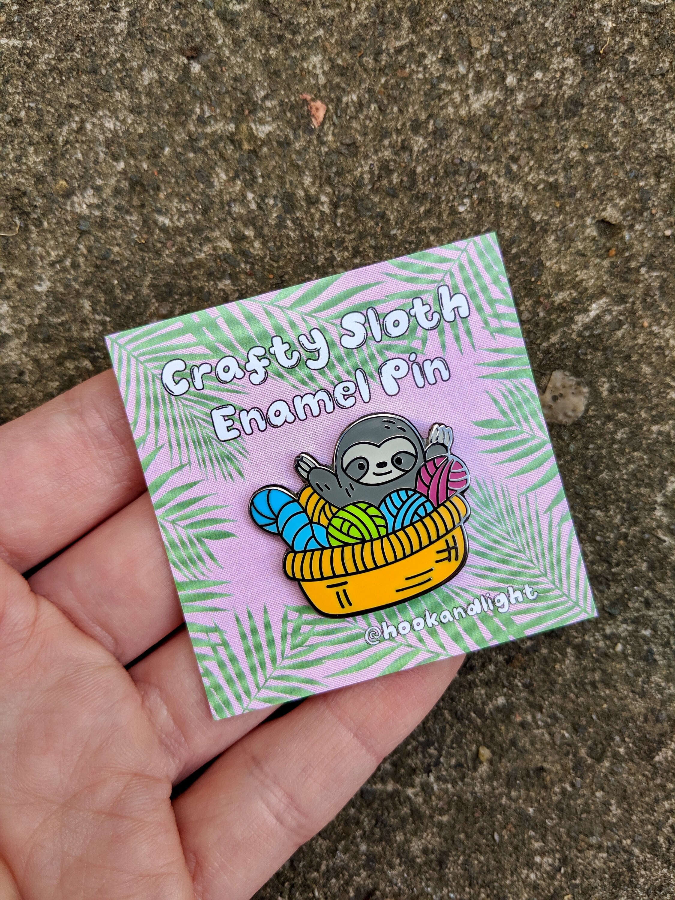 Crafty Sloth Enamel Pin Pin Badge Cute Pins Sloth Pins | Etsy