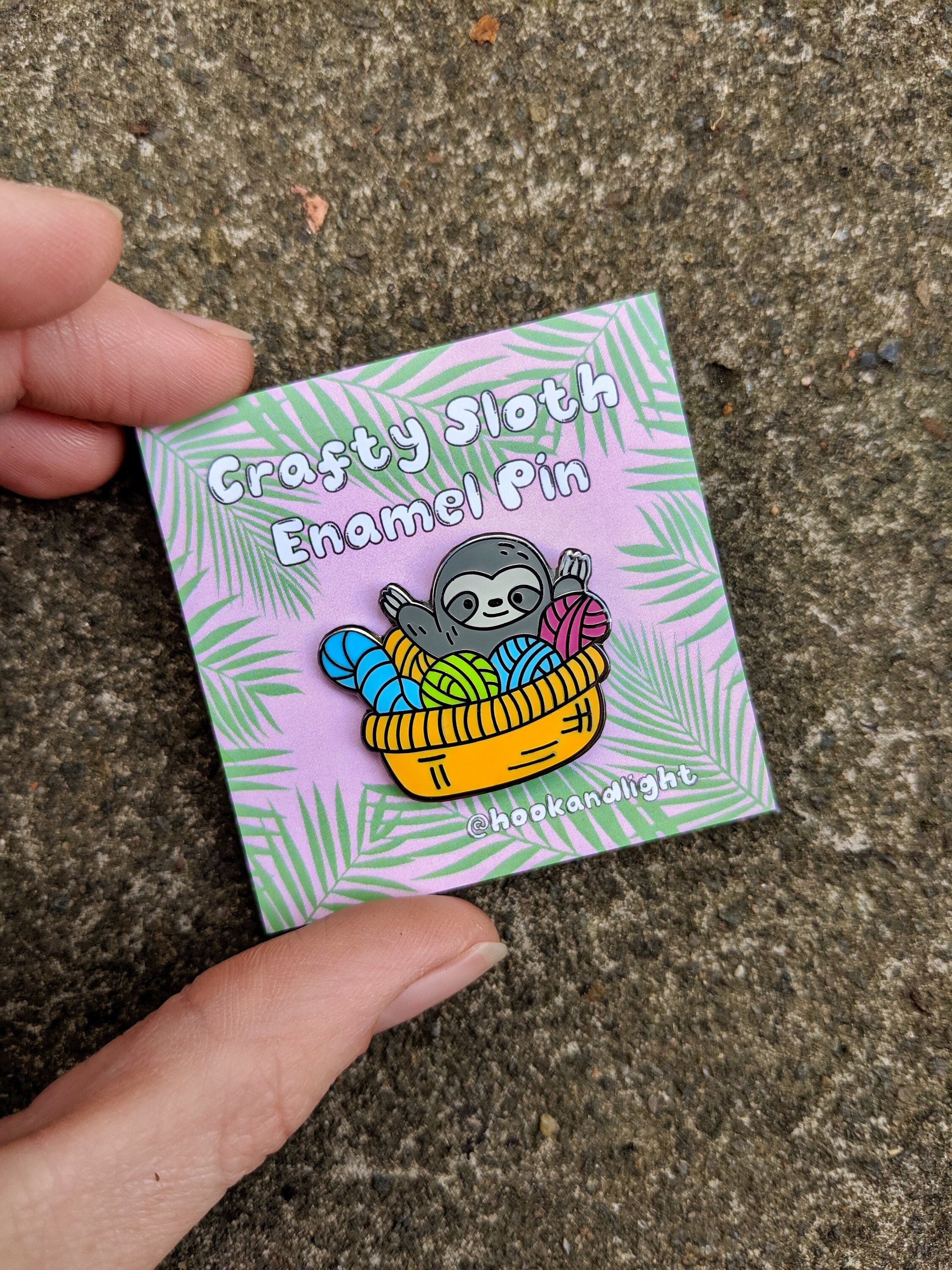 Crafty Sloth Enamel Pin Pin Badge Cute Pins Sloth Pins | Etsy