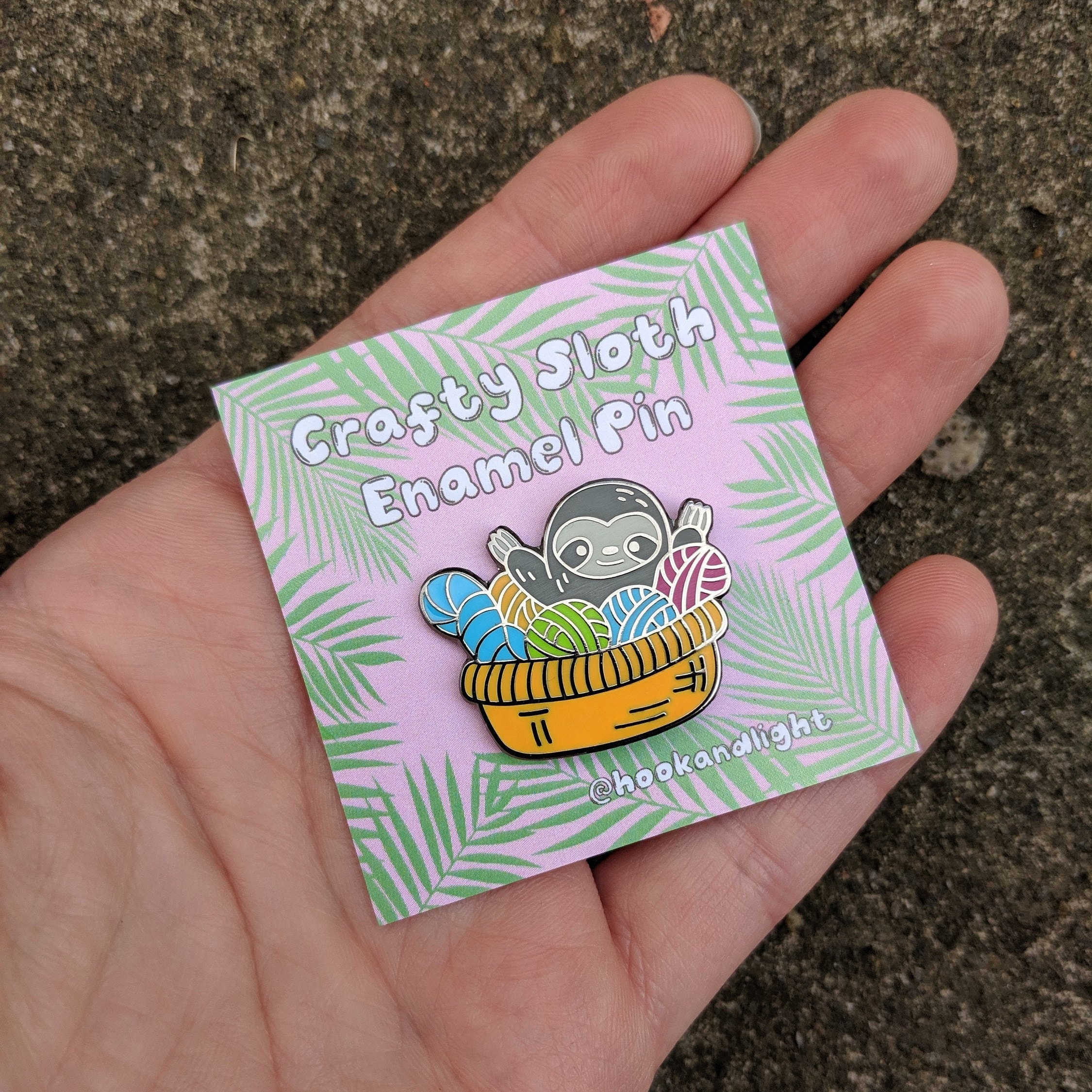 Crafty Sloth Enamel Pin Pin Badge Cute Pins Sloth Pins | Etsy