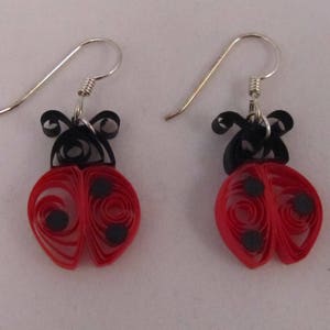 Paper Quilled Ladybug Earrings Handmade - Etsy