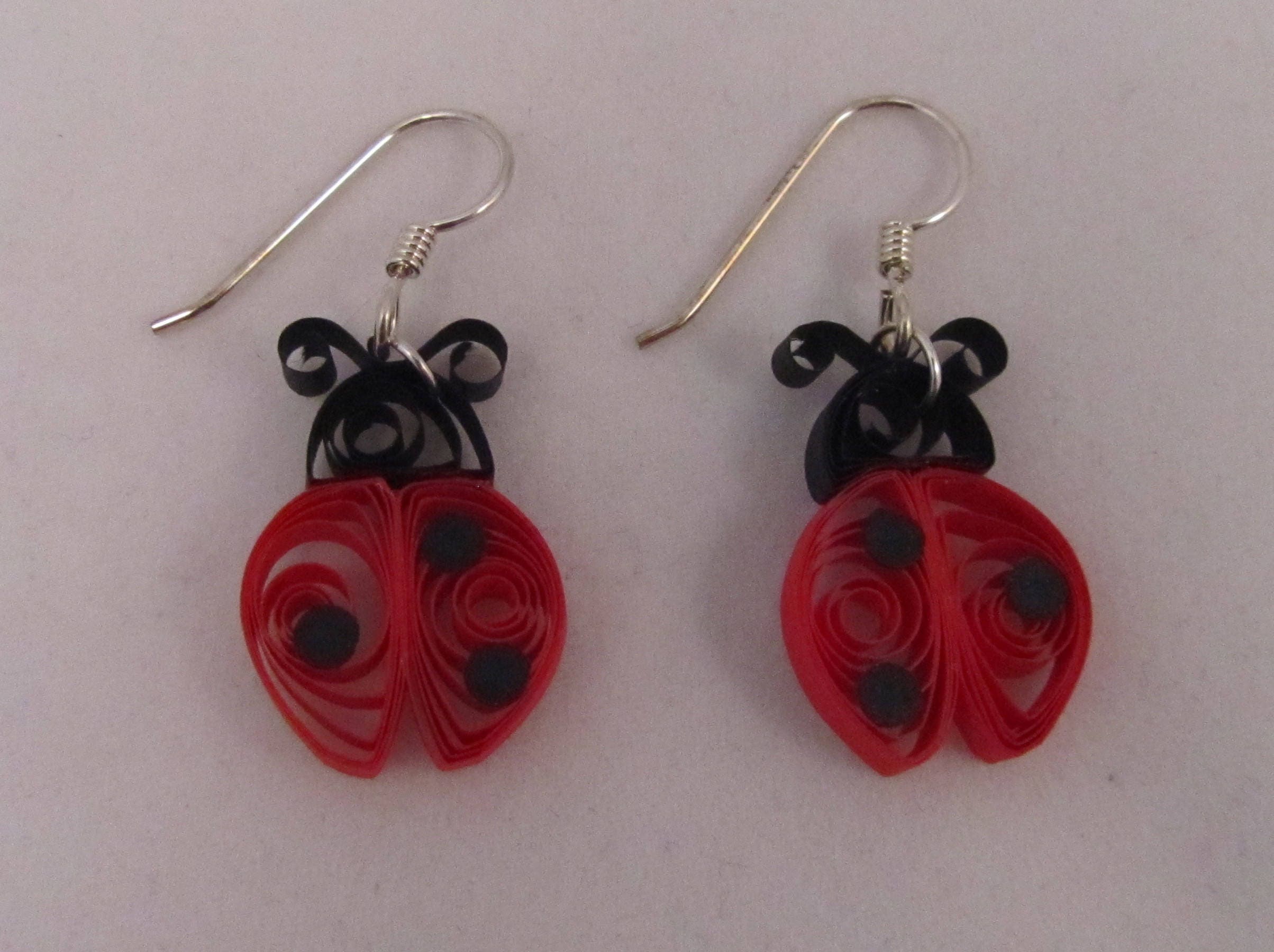 Paper Quilled Ladybug Earrings Handmade - Etsy
