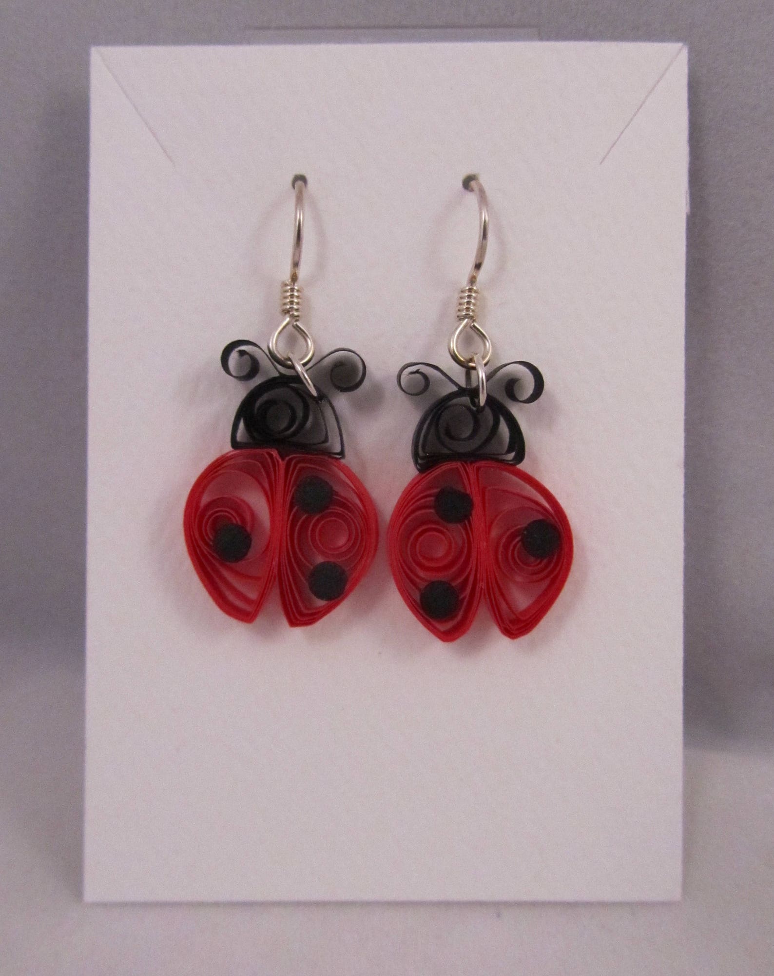 Paper Quilled Ladybug Earrings Handmade - Etsy